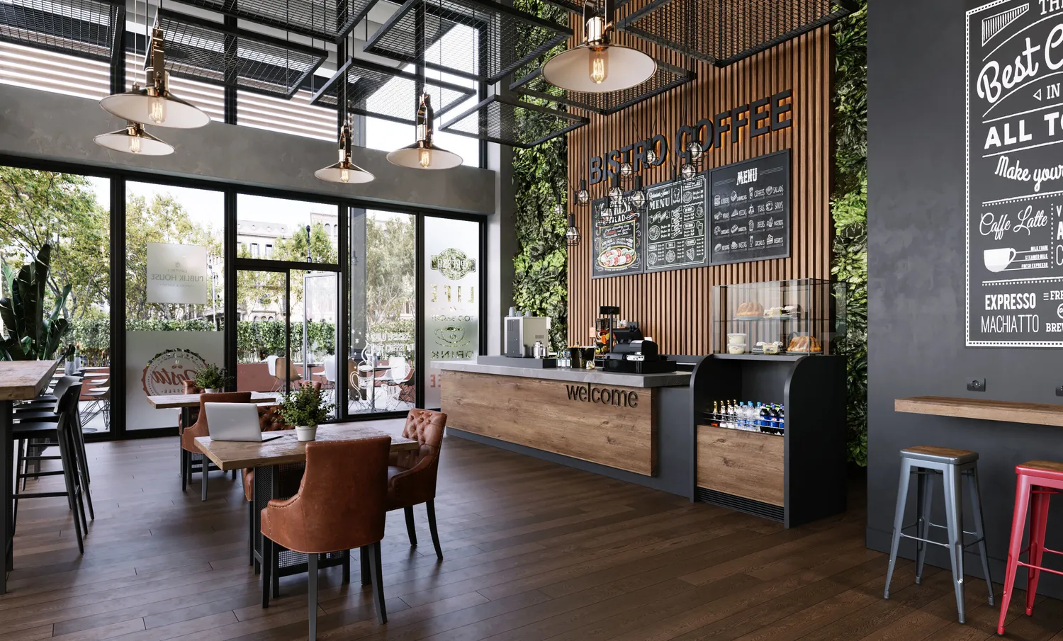 Mobilier horeca - Cafenea Industrial Moderna - Mobili Design